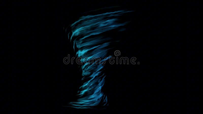 Blue Lightning Tornado Animation on Black Background Electric Storm ...
