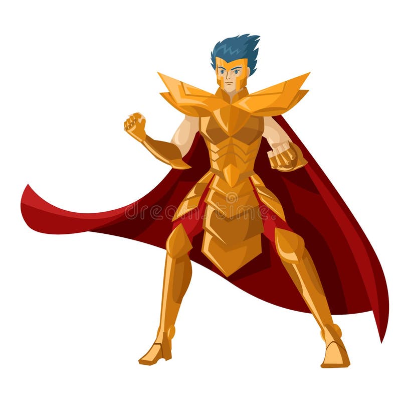 Powerful Anime Armored Hero Knight Standing Stock Illustration ...