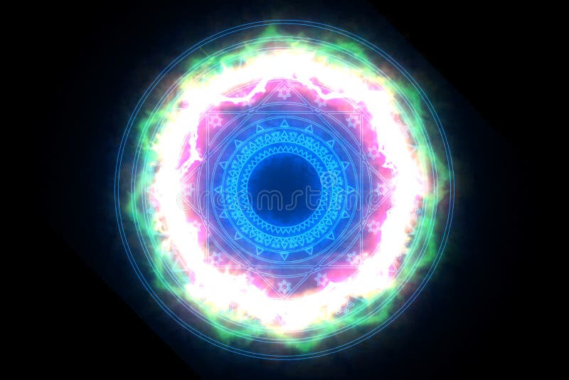 Powerful Around Circle and Magic Blue Triangle Six Star in Core Stock ...