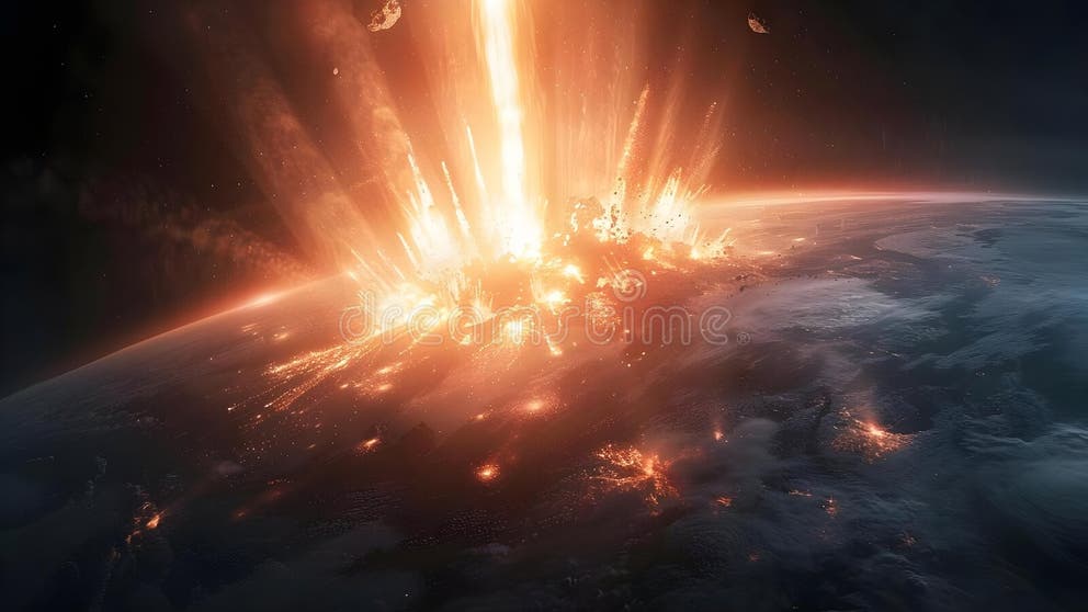 A Powerful Asteroid Impact on Earth Causing a Massive Explosion and ...