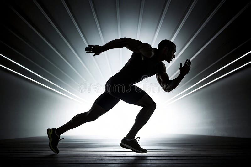 Powerful Athlete Running Pose Illustration Stock Illustration ...