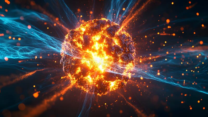 Powerful Atomic Energy Release during Nuclear Fission Explosion Stock ...