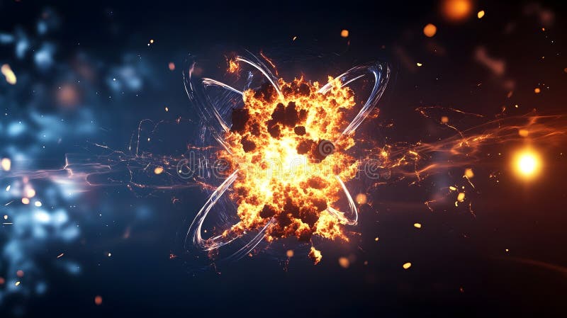 Powerful Atomic Explosion of Nuclear Fission Reaction with Bursting ...