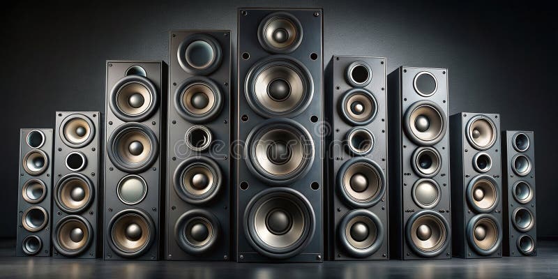 A Powerful Audio System Array of Speakers AI Generative Stock Photo ...