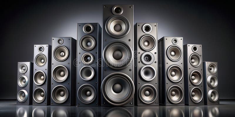 A Powerful Audio System Array of Speakers Generative AI Stock ...