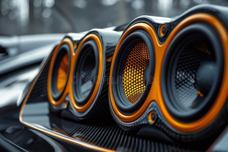 Powerful Audio System in the Car Interior Stock Image - Image of sound ...