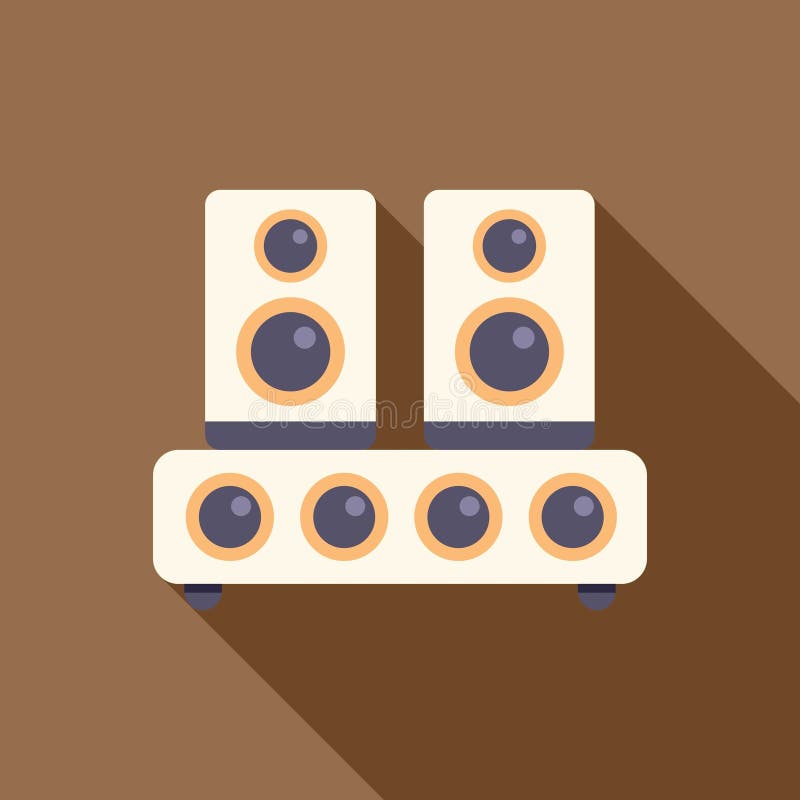 Powerful Audio System Playing Loud Music with Subwoofer and Two ...