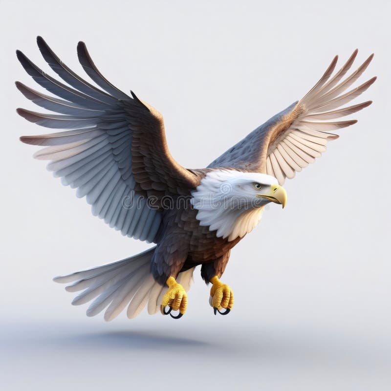 Powerful Bald Eagle Soaring, Wings Extended, Embodying Freedom Against ...