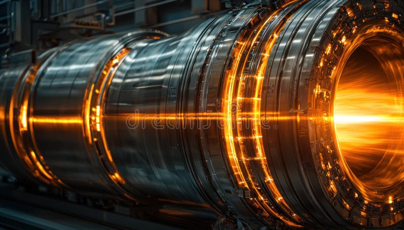 Powerful Beams of Light Emanate from Complex Industrial Machine ...