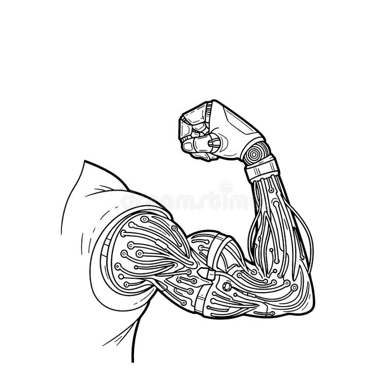 Powerful Bionic Hand Stock Illustrations – 184 Powerful Bionic Hand ...