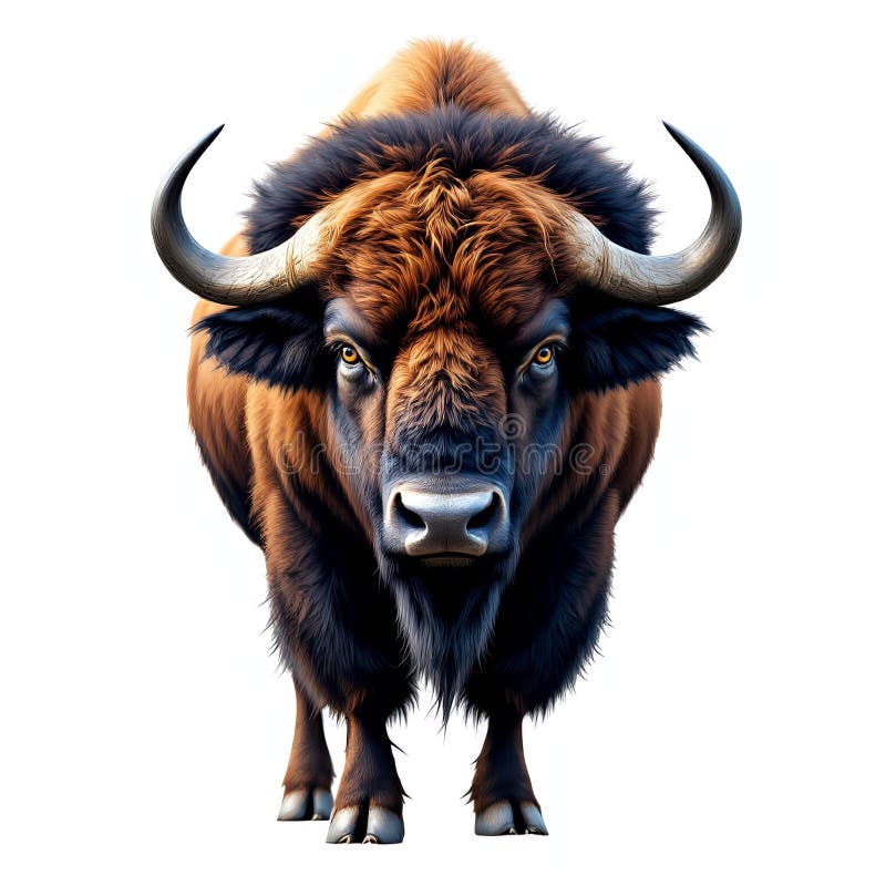 Powerful Bison Rendered in Ultra-High Definition Stock Illustration ...