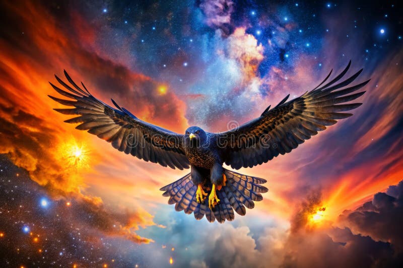 Powerful Black Hawk Eagle Logo Design Majestic Bird of Prey Soaring ...