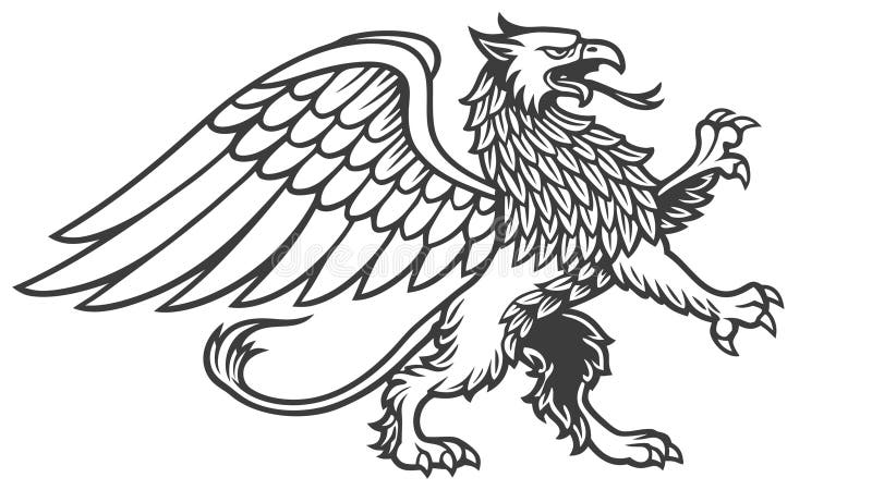 Mythical Gryphon, Heraldic Beast, Power and Majesty, Vector Design ...
