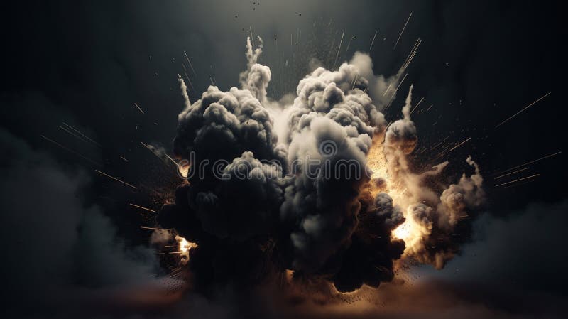 AI Generative a Large Explosion with a White Cloud and Smoke Coming Out ...