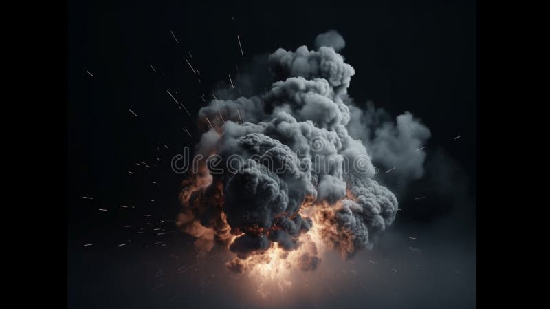 AI Generative a Large Explosion with a White Cloud and Smoke Coming Out ...