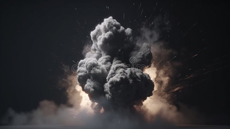 AI Generative a Large Explosion with a White Cloud and Smoke Coming Out ...