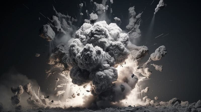 AI Generative a Large Explosion with a White Cloud and Smoke Coming Out ...