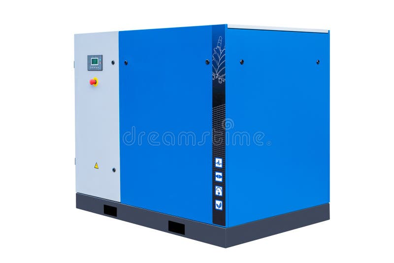 Modern Industrial Air Compressor Isolated on White Background Stock ...
