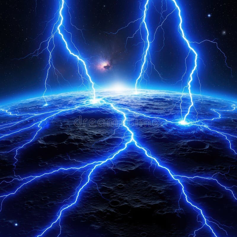 Electric Storm Over Planet Isolated on Transparent Background Stock ...