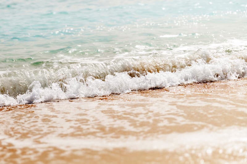 Powerful Blue Wave Breaks Along the Shore. Close Up Stock Photo - Image ...