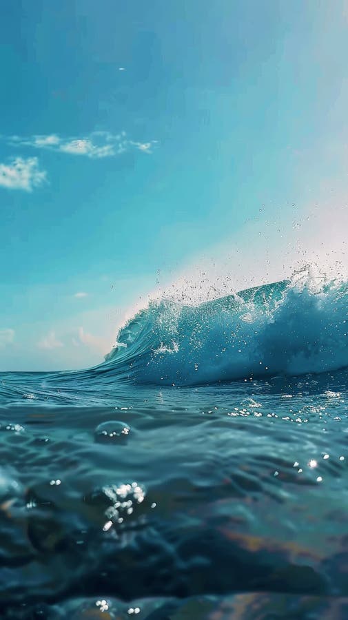 A Powerful Blue Wave Forms an Impressive Arc. Ocean Storm Landscape ...
