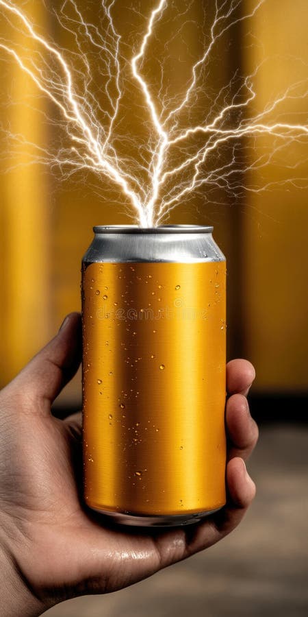 Powerful Boost: a Sleek Energy Drink Can, Designed To Energize ...