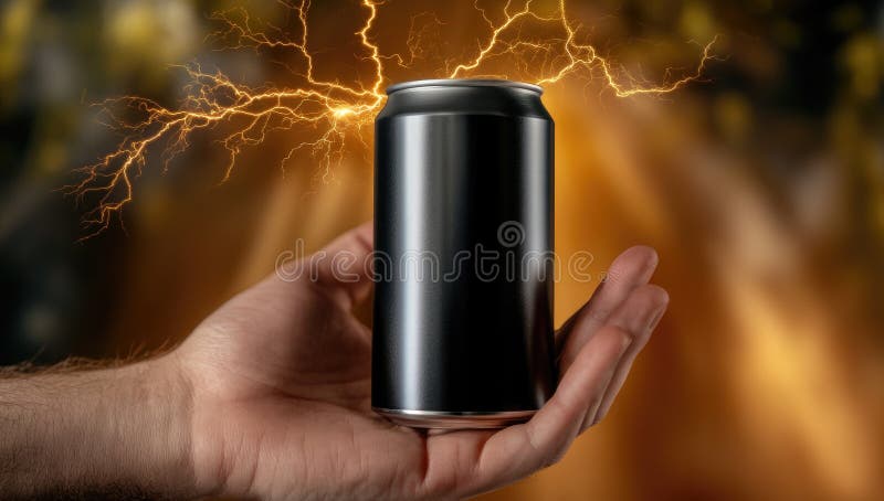 Powerful Boost: a Sleek Energy Drink Can, Designed To Energize ...