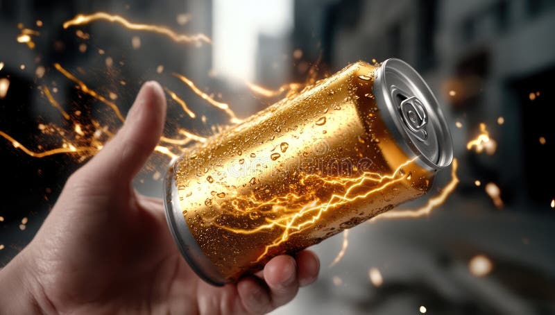 Powerful Boost: a Sleek Energy Drink Can, Designed To Energize ...