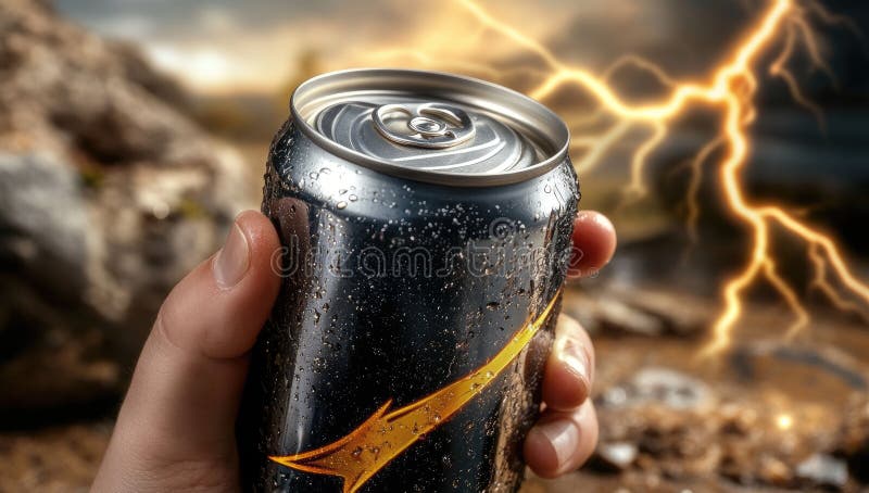 Powerful Boost: a Sleek Energy Drink Can, Designed To Energize ...