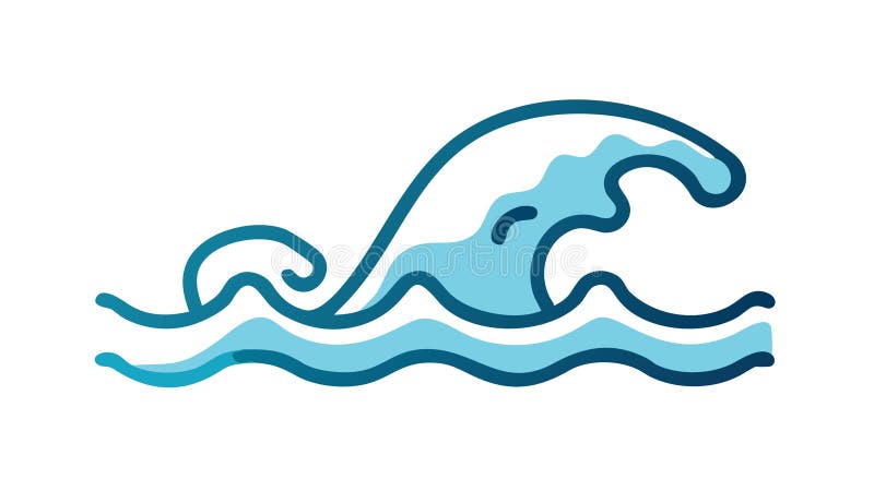 Powerful Breaking Ocean Wave Water Splash Icon, Vector Design ...