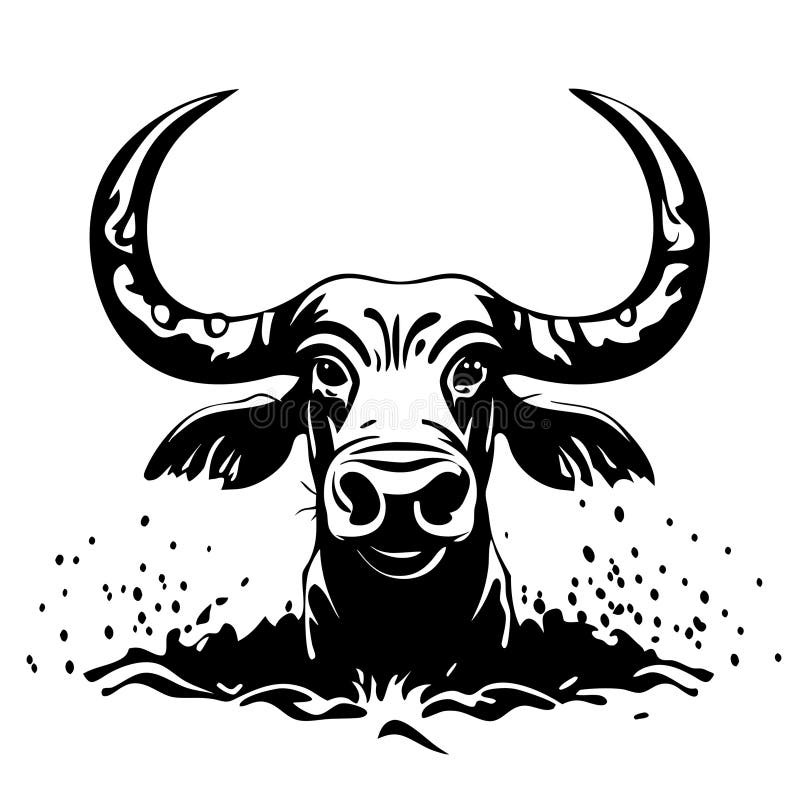 African Buffalo Head Silhouette African Buffalo Silhouette Vector