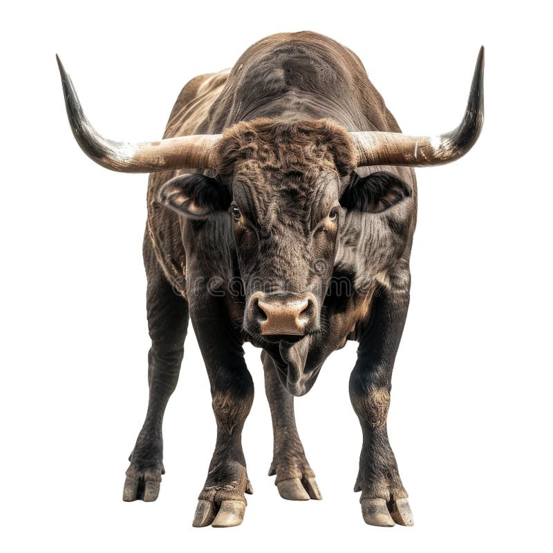 Powerful Bull Isolated on Transparent Background Stock Image - Image of ...