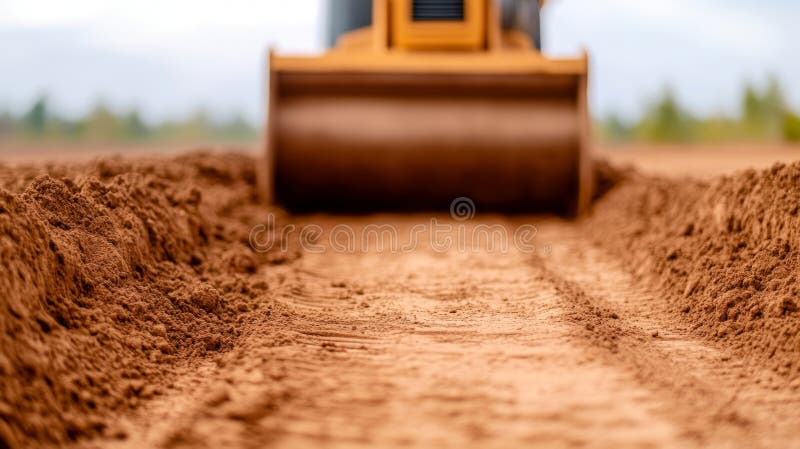 Bulldozer Leveling Ground for Road Construction, Shaping the Earth and ...