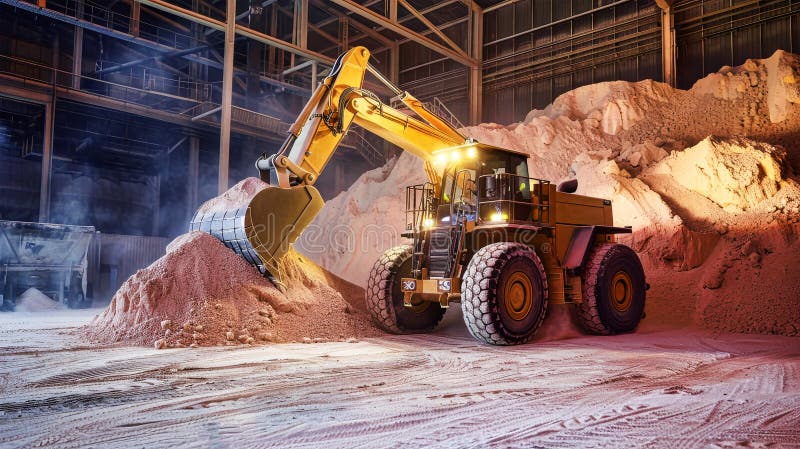 A Powerful Bulldozer Smoothly Moves Sand into a Pile at a Large ...