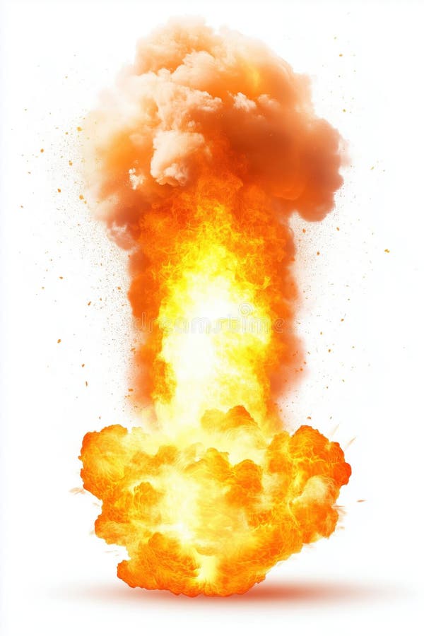 Booster Flame Creating an Explosive Effect Isolated on White Background ...