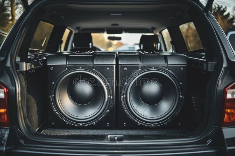Powerful Car Audio System in the Trunk Stock Image - Image of ...