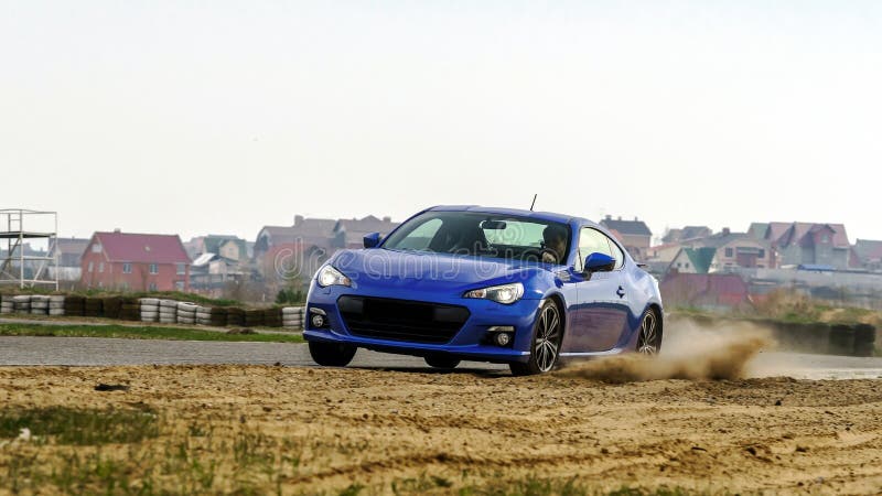 Powerful Car on Race Way. Motion Capture Stock Photo - Image of ...