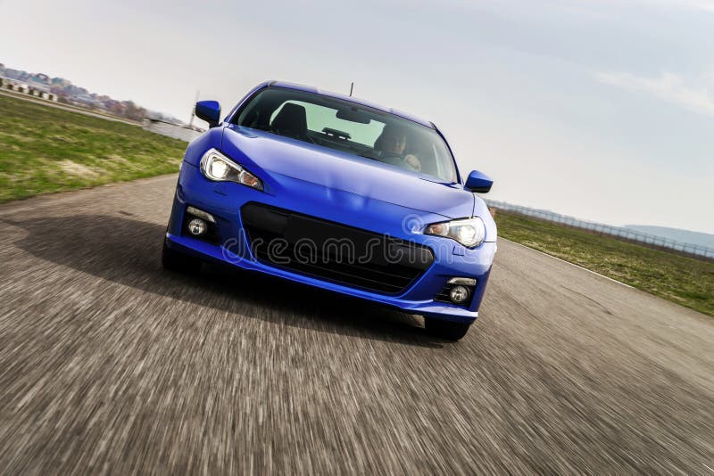 Powerful Car on Race Way. Motion Capture Stock Photo - Image of sport ...