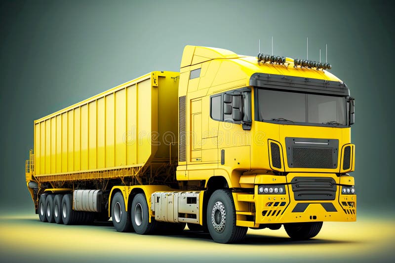 Powerful Cargo Truck with Large Long Trailer for Transporting Goods ...