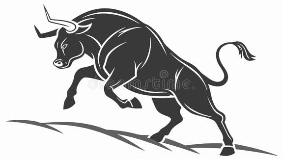 Powerful Charging Bull Vector Artwork in Dynamic Pose, Vector Design ...