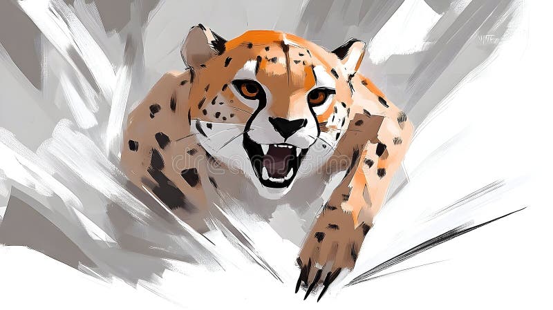 Powerful Cheetah Emerging from a Dynamic Abstract Backdrop Stock ...