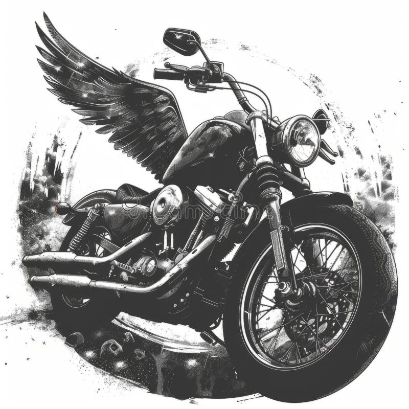 Powerful Chopper Motorcycle Logo Icon Stock Image - Image of black ...