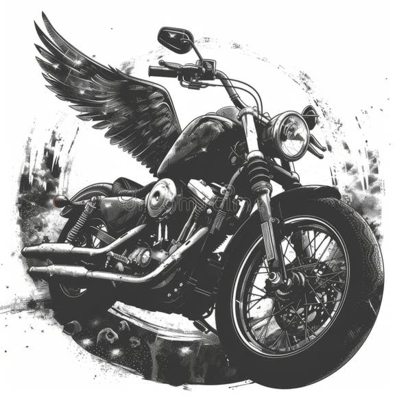 Powerful Chopper Motorcycle Logo Icon Stock Image - Image of black ...