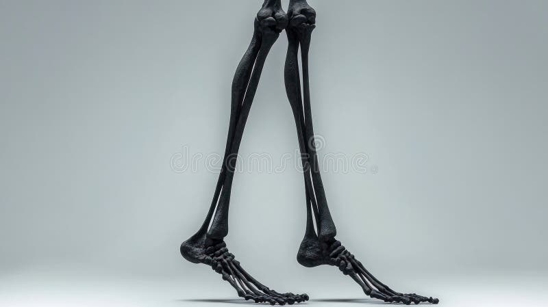 Emphasizing the Frailty of Anorexia: Close-Up of Extremely Thin Legs ...