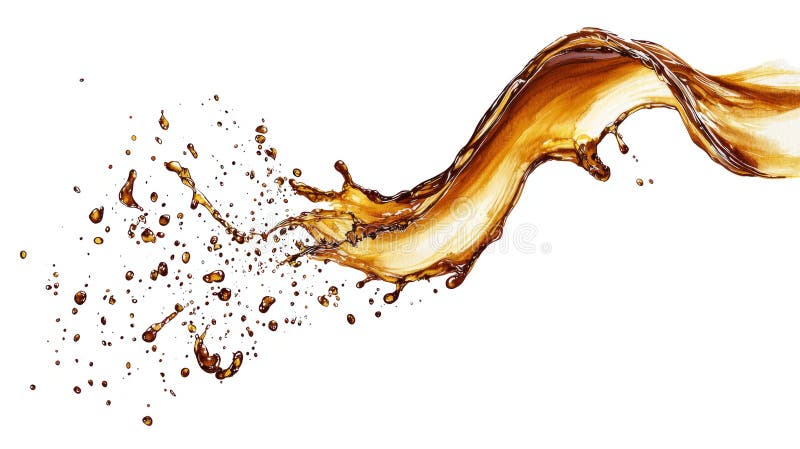 A Powerful Coffee Wave in Motion, Forming Elegant Curves and Swirls ...