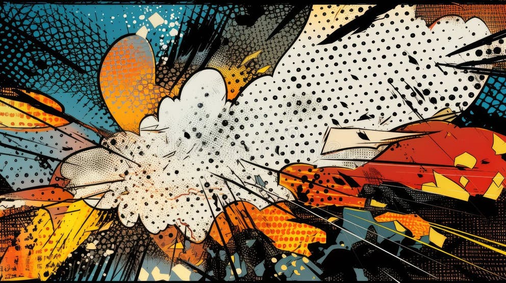 Powerful Comic Book Action Layout Background with Power FX Illustration ...