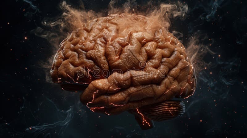 Powerful and Complex Human Brain Stock Illustration - Illustration of ...