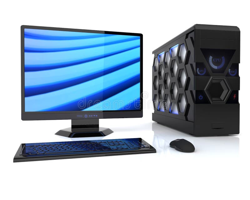 Powerful Computer System stock illustration. Illustration of render ...