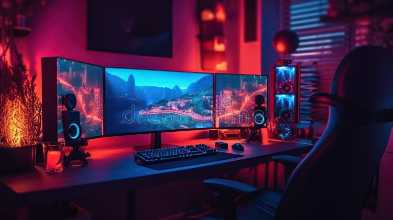 Powerful Computer Gaming Rig AI Generated Image Stock Illustration ...