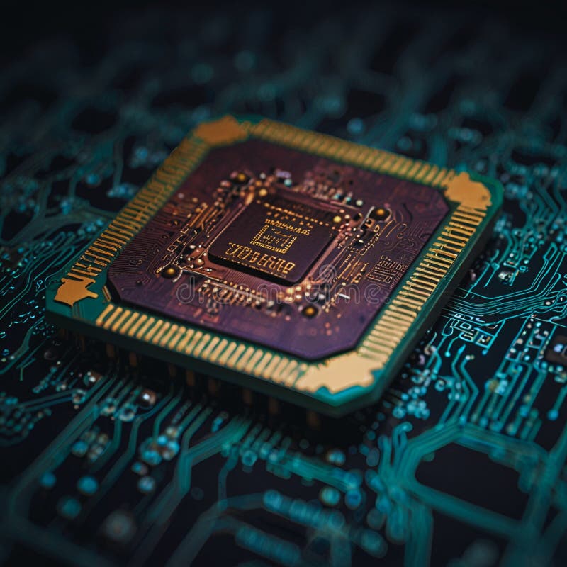 Powerful Computer Processor Microchip with the Word Representing Artificial Intelligence, AI ...